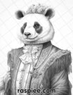 80 Gothic Animals Grayscale Adult Coloring Pages, Printable PDF Instan ...