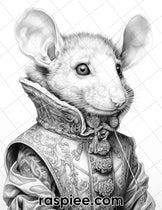 80 Gothic Animals Grayscale Adult Coloring Pages, Printable PDF Instan ...