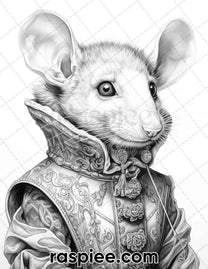 80 Gothic Animals Grayscale Adult Coloring Pages, Printable PDF Instan ...