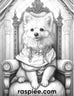 50 Royal King Dog Grayscale Coloring Pages for Adults, Printable PDF I ...