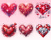 Romantic Valentine Heart Clipart Bundle, 52 PNG High-Res Files for Com ...