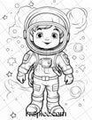 50 Cute Astronaut Adventures Coloring Pages Printable for Kids, PDF Fi ...