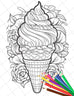 52 Printable Ice Cream Desserts Coloring Pages for Adults and Kids, Gr ...
