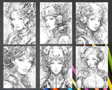 40 Beautiful Cyborg Girls Grayscale Coloring Pages Printable for Adult ...