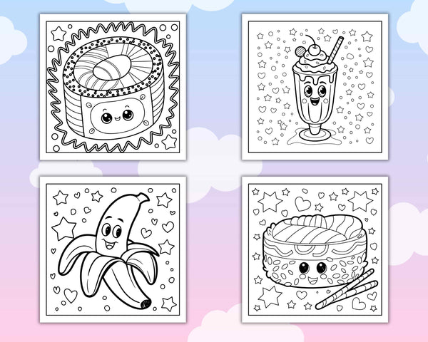 160 Bold and Easy Kawaii Food Coloring Pages for Kids & Adults – RASPIEE