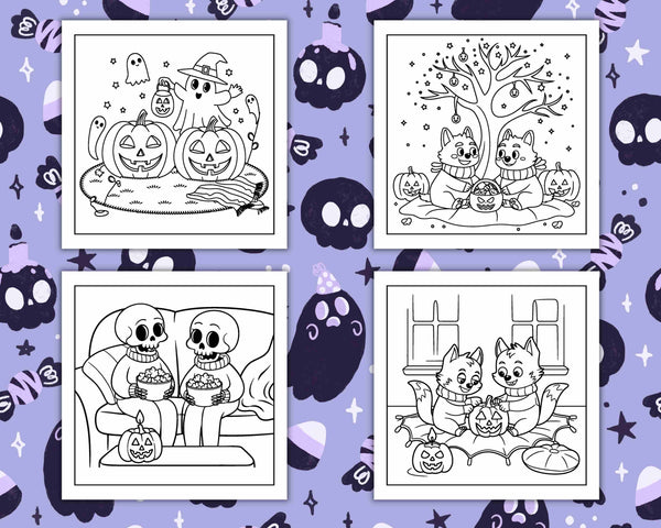 117 Bold and Easy Spooky Besties Halloween Coloring Pages – RASPIEE