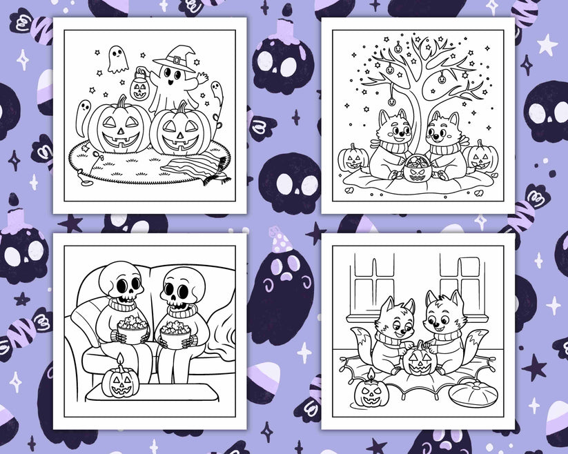 117 Bold and Easy Spooky Besties Halloween Coloring Pages – RASPIEE