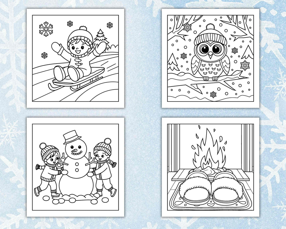 126 Bold and Easy Cozy Winter Coloring Pages for Kids & Adults – RASPIEE