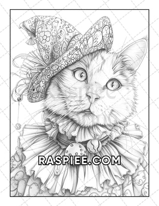 60 Cats Dressed Up Adult Coloring Pages Printable PDF Instant Download ...