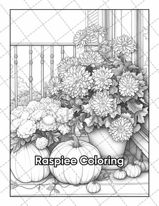 50 Balcony Garden Adult Coloring Pages Printable PDF Instant Download ...