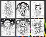 50 Cute Astronaut Adventures Coloring Pages Printable for Kids, PDF Fi ...