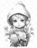 50 Flower Gnomes Grayscale Coloring Pages Printable for Adults Kids, P ...