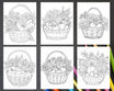 Vegetable Basket Coloring Book for Adults and Kids, 100 Printable Page ...