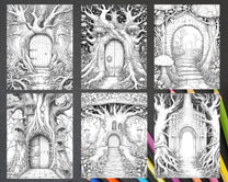 40 Magical Forest Gates Grayscale Coloring Pages Printable for Adults ...