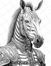 80 Gothic Animals Grayscale Adult Coloring Pages, Printable PDF Instan ...