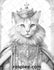 50 Royal King Cat Grayscale Coloring Pages for Adults, Printable PDF I ...