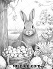 40 Easter Bunny Grayscale Adult Coloring Pages, Printable PDF Instant ...
