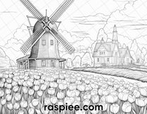 40 Spring Farm Life Grayscale Adult Coloring Pages, Printable PDF Inst ...