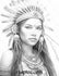 Native American Portrait Grayscale Coloring Pages Printable for Adults ...