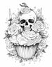Free Halloween Spooky Cupcakes Grayscale Coloring Pages Printable for ...