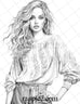 50 Streetwear Fashion Grayscale Coloring Pages Printable for Adults, P ...