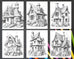 40 Stone Cottage Houses Grayscale Coloring Pages Printable for Adults ...