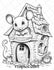40 Magical Mouse Houses Grayscale Coloring Pages Printable for Adults ...