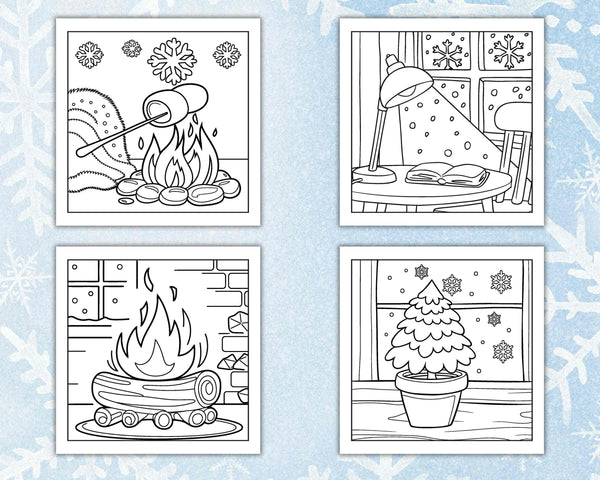 126 Bold and Easy Cozy Winter Coloring Pages for Kids & Adults – RASPIEE