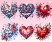 Romantic Valentine Heart Clipart Bundle, 52 PNG High-Res Files for Com ...