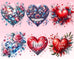 Romantic Valentine Heart Clipart Bundle, 52 PNG High-Res Files for Com ...