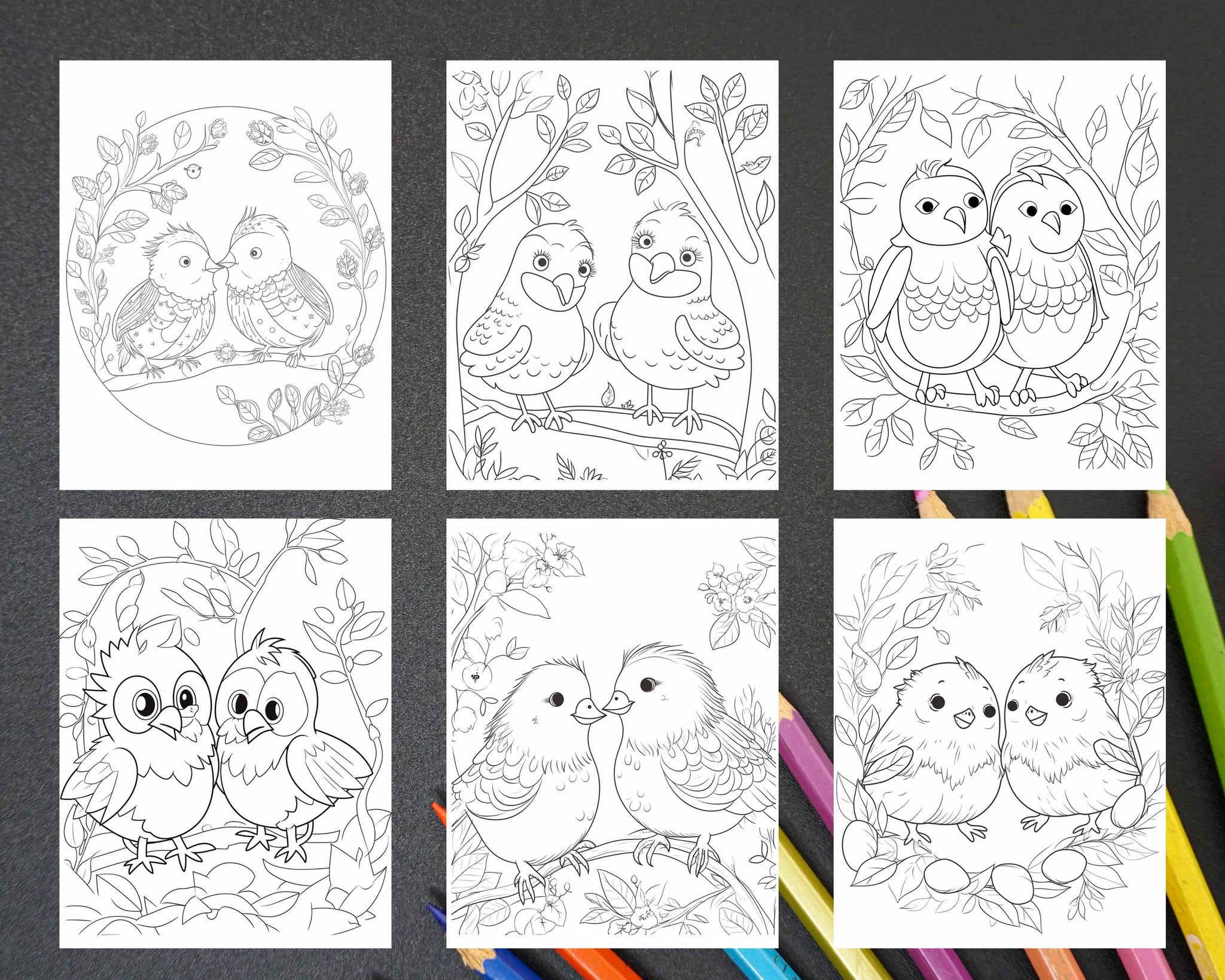 57 Printable Cute Bird Love Coloring Pages for Adults & Kids, Printabl ...
