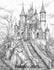 50 Haunted Castles Grayscale Coloring Pages Printable, Halloween Color ...