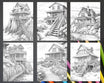 42 Wooden Beach Houses Grayscale Coloring Pages Printable for Adults ...