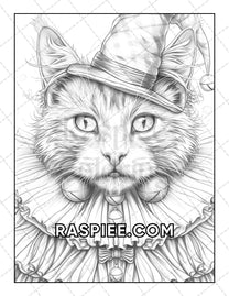 60 Cats Dressed Up Adult Coloring Pages Printable PDF Instant Download ...