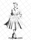 Vintage Fashion Grayscale Coloring Pages Printable for Adults, PDF Fil ...