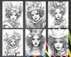 42 Beautiful Clown Girls Grayscale Coloring Pages Printable for Adults ...