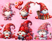 Adorable Valentine Gnomes Clip Art Bundle, 39 PNG High-Res Files for C ...