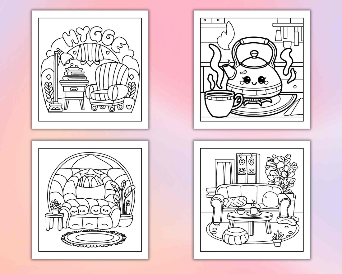 126 Bold and Easy Hygge Place Coloring Pages for Kids & Adults – RASPIEE