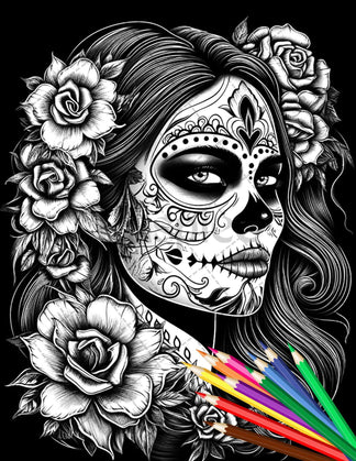 30 Printable Horror Bride Coloring Pages for Adults, Gothic Wedding Gr ...