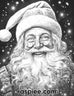 63 Christmas Santa Claus Grayscale Coloring Pages for Adults, Printabl ...