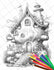 40 Pumpkin Fairy Houses Grayscale Coloring Pages Printable for Adults ...