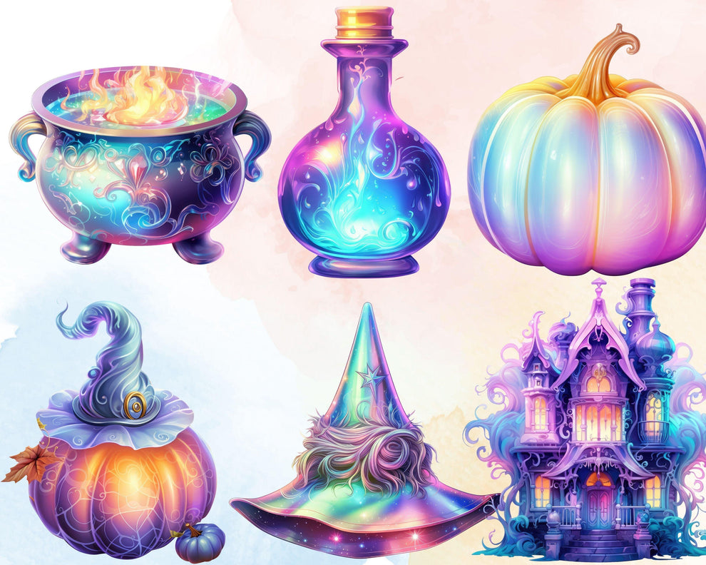 24 PNG Pastel Halloween Witch Clipart, Halloween Witch Illustrations ...