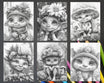 65 Fantasy Little Trolls Grayscale Adult Coloring Pages Printable PDF ...