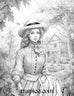 60 Victorian Autumn Portrait Grayscale Coloring Pages Printable for Ad ...