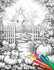 Pumpkin Garden Scenery Grayscale Coloring Pages Printable for Adults ...