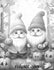 40 Fall Gnomes Grayscale Coloring Pages Printable for Adults Kids, PDF ...