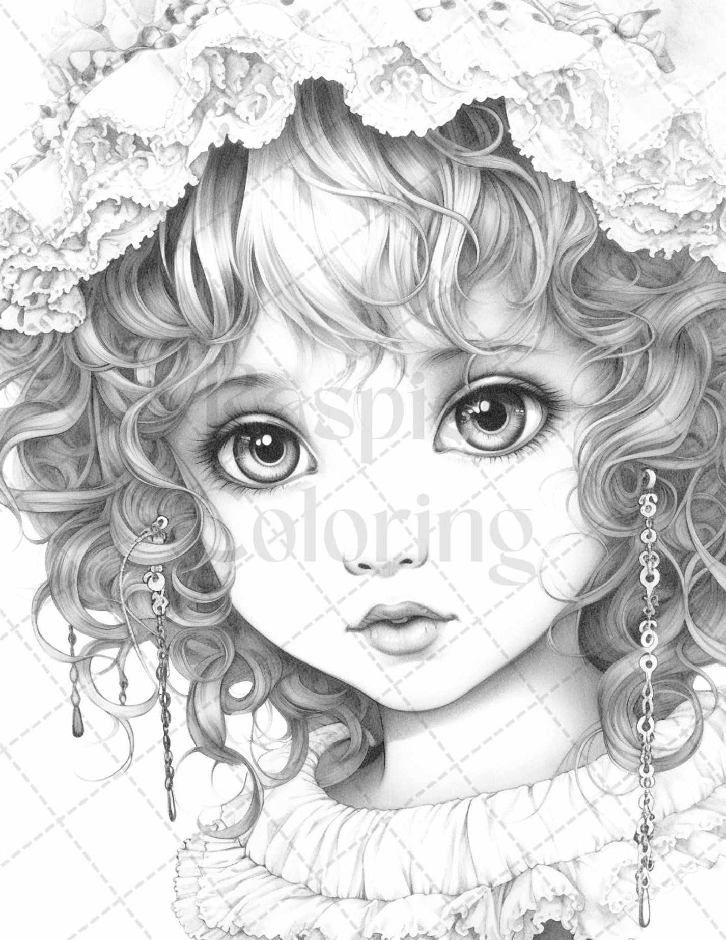 60 Adorable Gothic Girls Grayscale Coloring Pages Printable for Adults