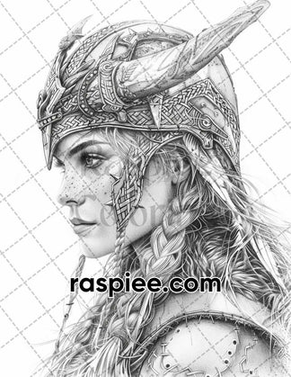 87 Viking Tattoos Grayscale Adult Coloring Pages Printable PDF Instant ...
