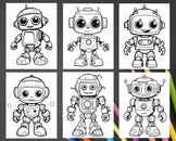 210 Robot Coloring Pages for Kids | Educational Preschool Activity Book ...