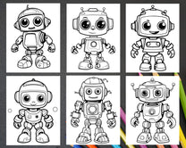 210 Robot Coloring Pages for Kids | Educational Preschool Activity Book ...